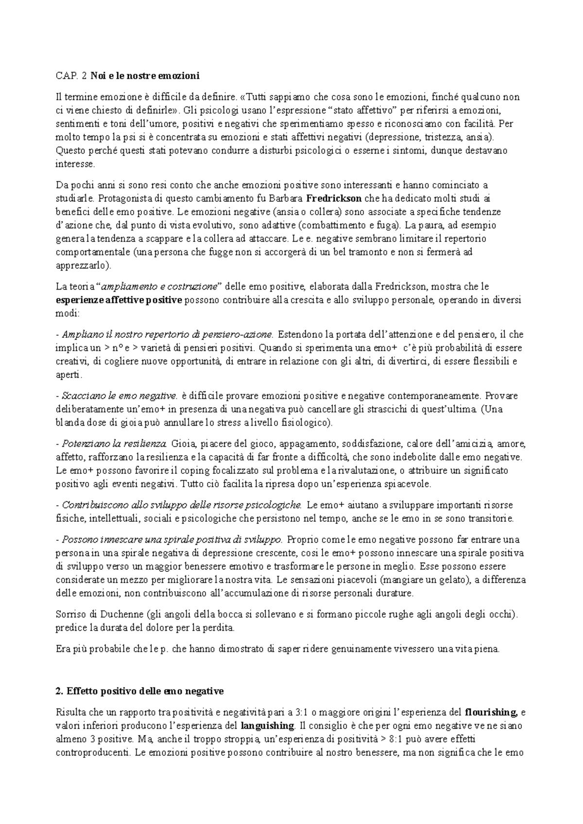 CAP 2 - Emozioni: La Scienza della Felicità e il Loro Impatto - Studocu