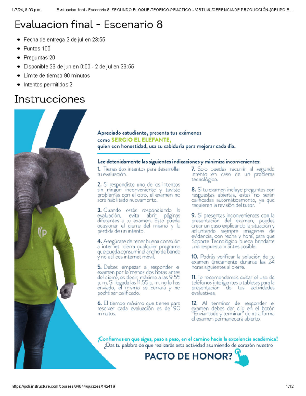 QUIZ ESC 8 - Evaluación Final de Escenario 8 - Studocu