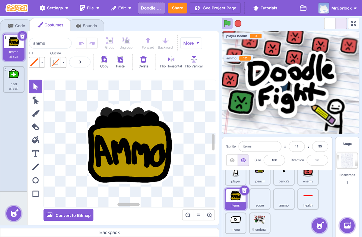 Doodle Fight #games #all #trending remix on Scratch - ammo More Fill ...