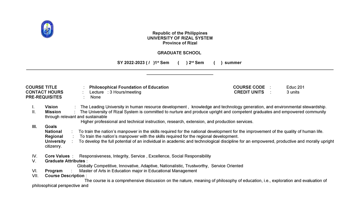 Educ 201: Philosophical Foundations of Education Lecture Notes - Studocu