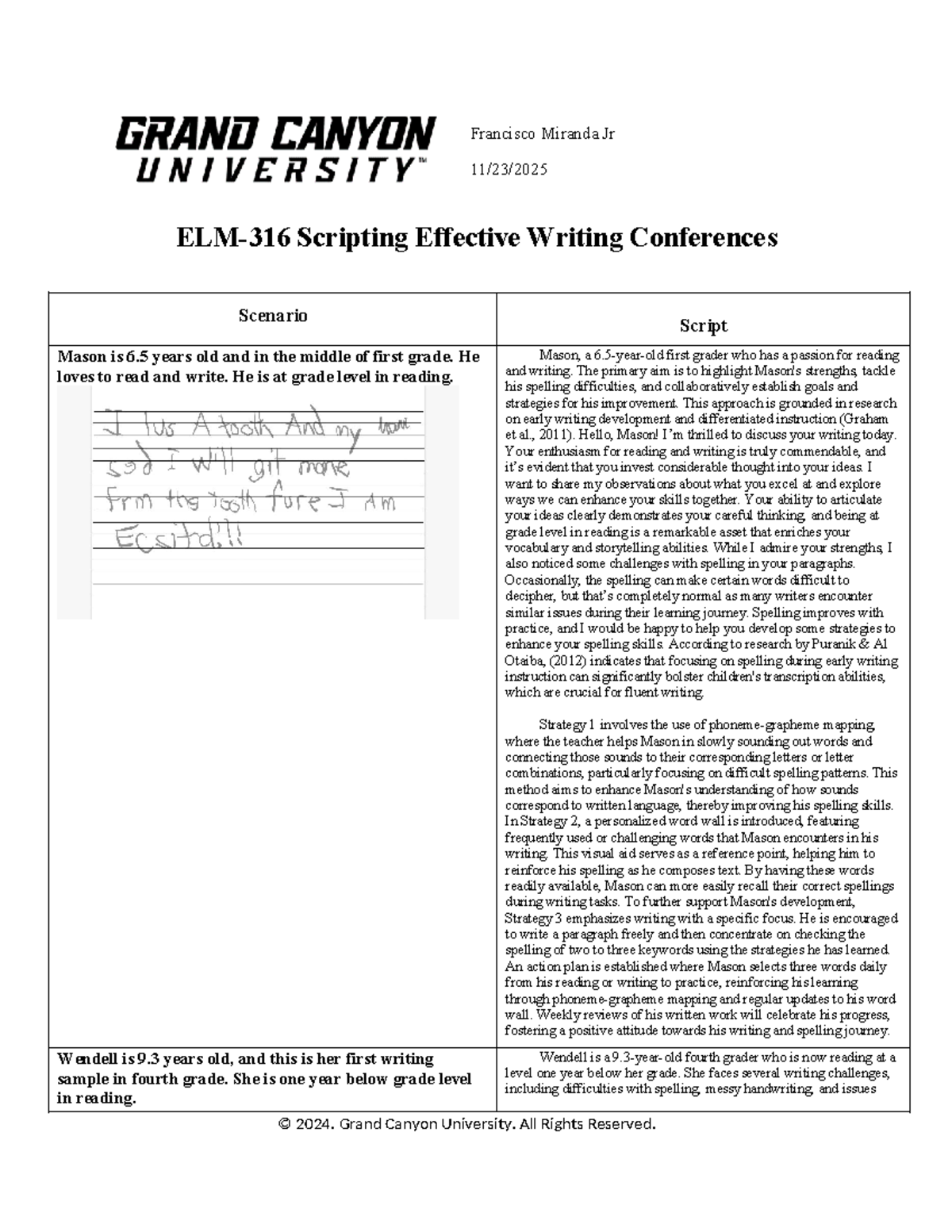 Scripting Effective Writing Conferences for K-7 Students - Studocu