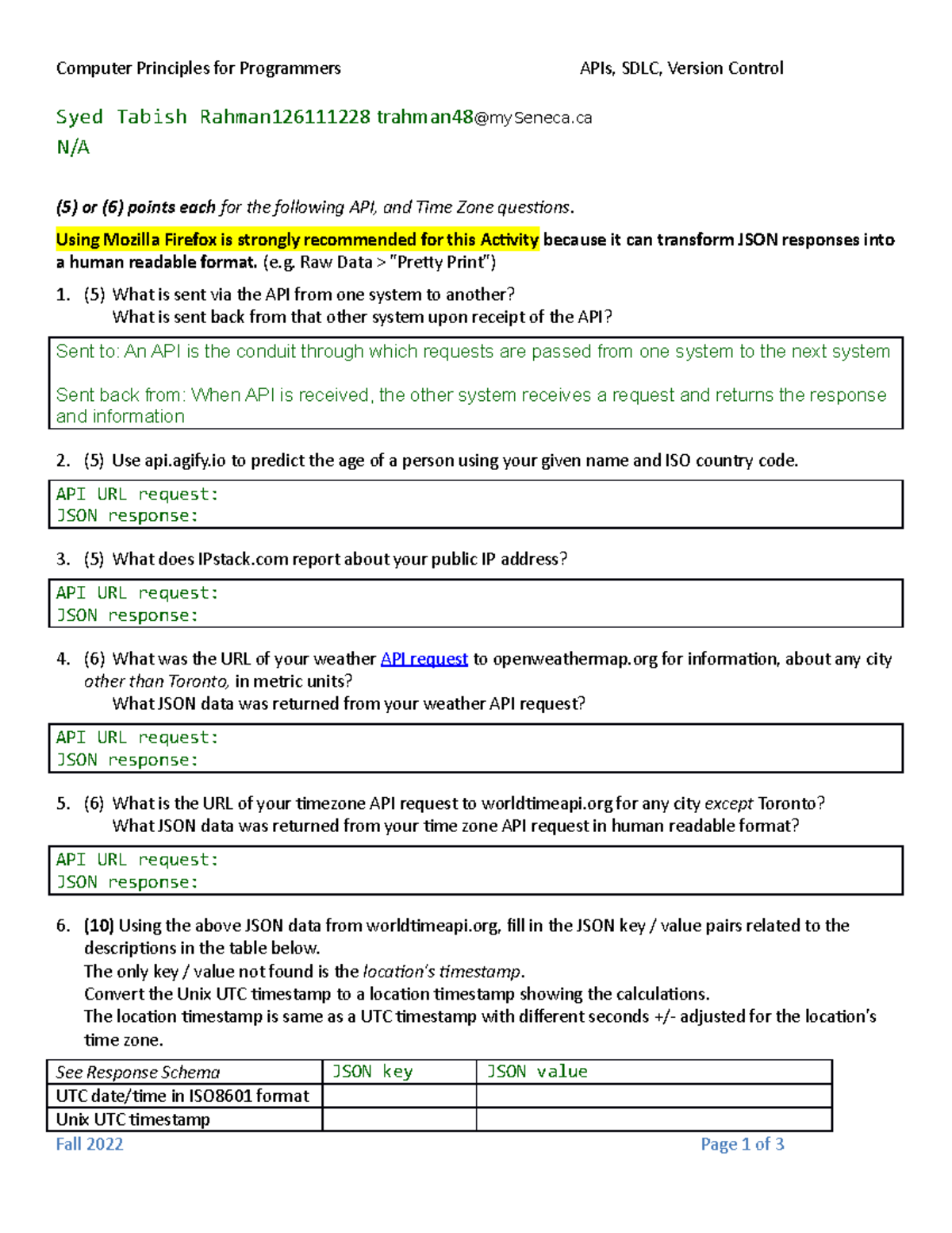 CP4P SDLC Activity Answers - Computer Principles for Programmers APIs, SDLC, Version Control ...