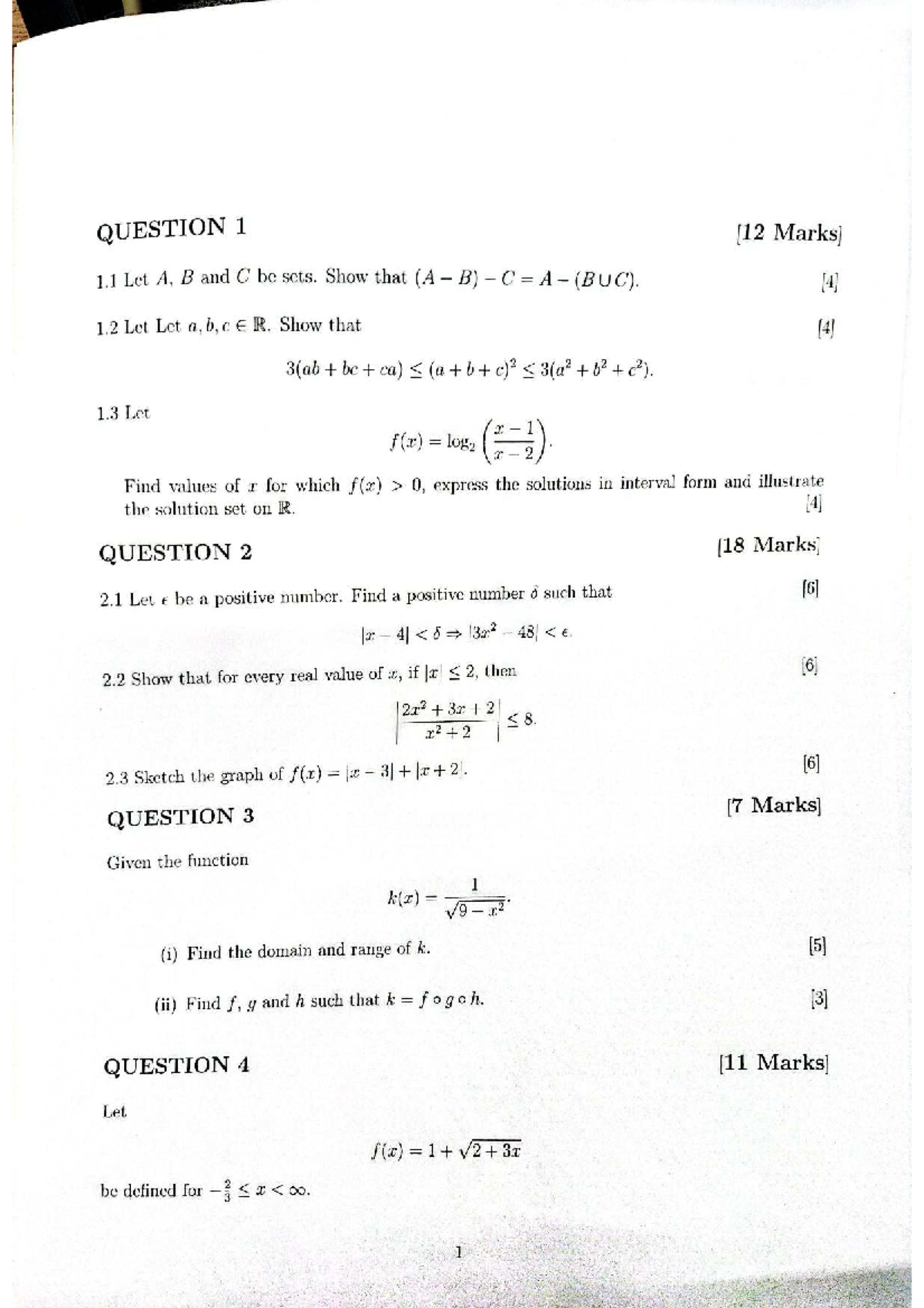MAM151 Semester Test - Past Paper Practice Questions - Studocu