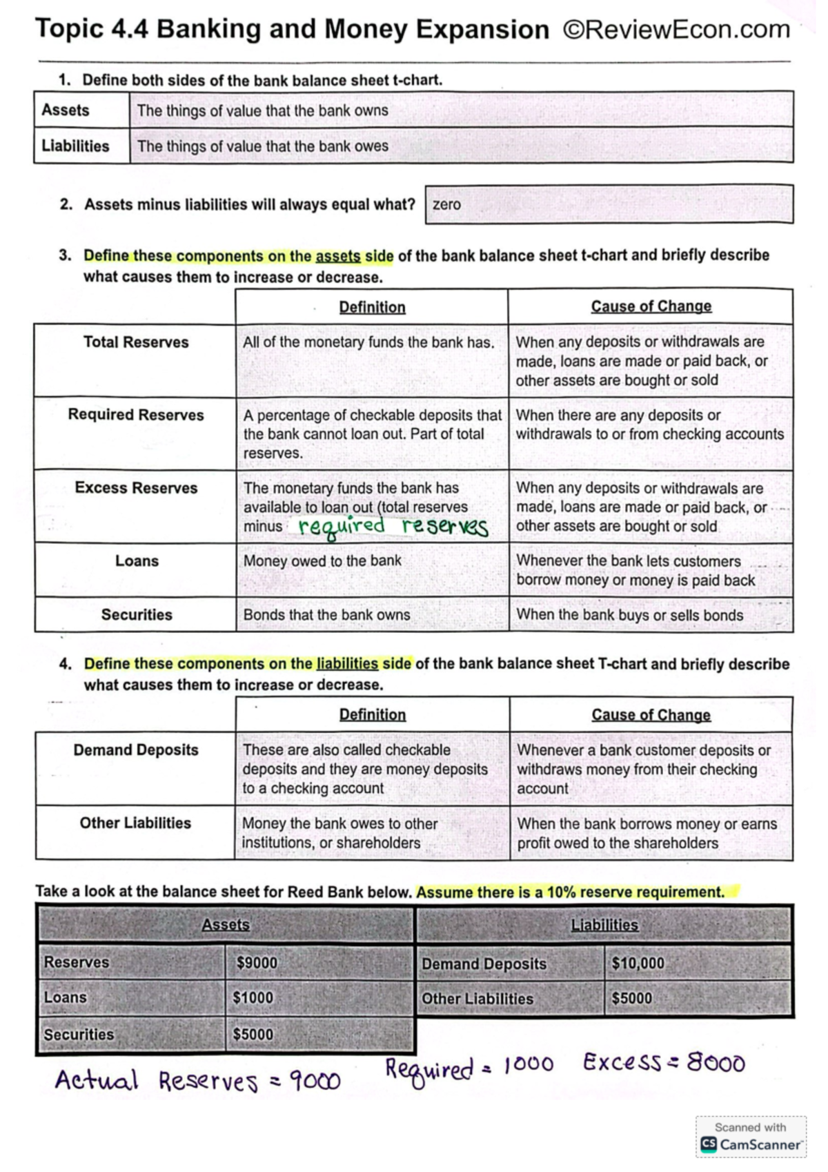 Banking & Money Expansion Topic 4.4 Answer Key Guide - Studocu