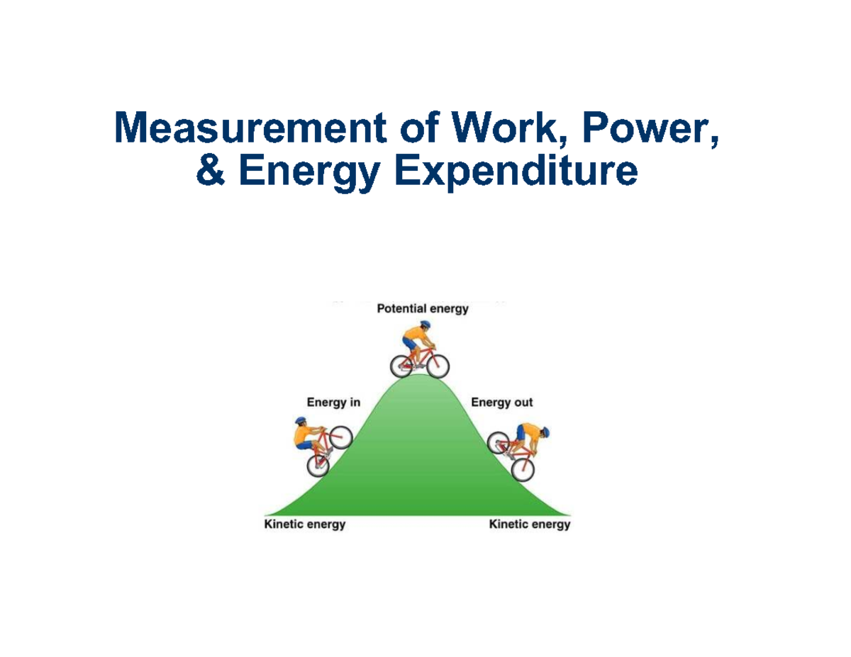 Measurement of Work, Power, and Energy Expenditure in Exercise - Studocu