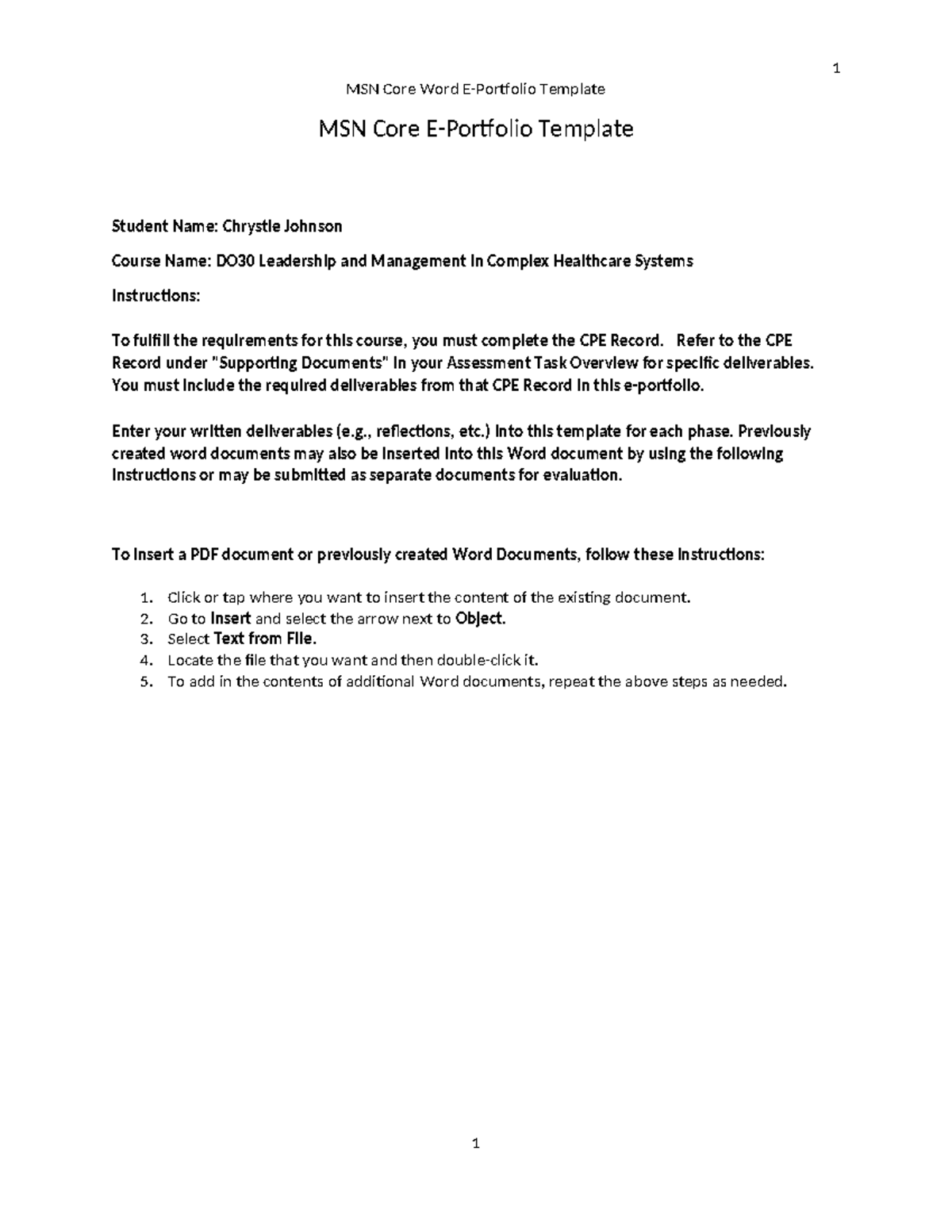 DO30 Leadership & Management in Complex Healthcare Systems: CPE Record ...