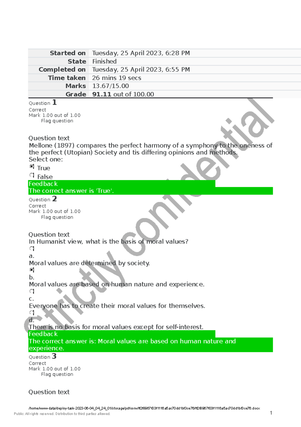Graded Quiz Unit 3 - Philosophy and Ethics Assessment - Studocu