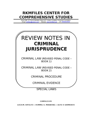 (CLJ) Criminal Evidence (1)-converted - CRIMINAL EVIDENCE By Erick A ...