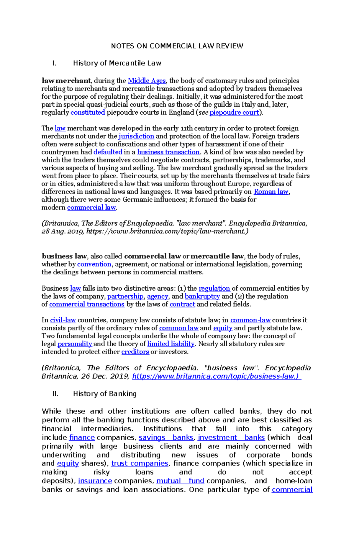 Notes ON Commercial LAW Review - NOTES ON COMMERCIAL LAW REVIEW I ...