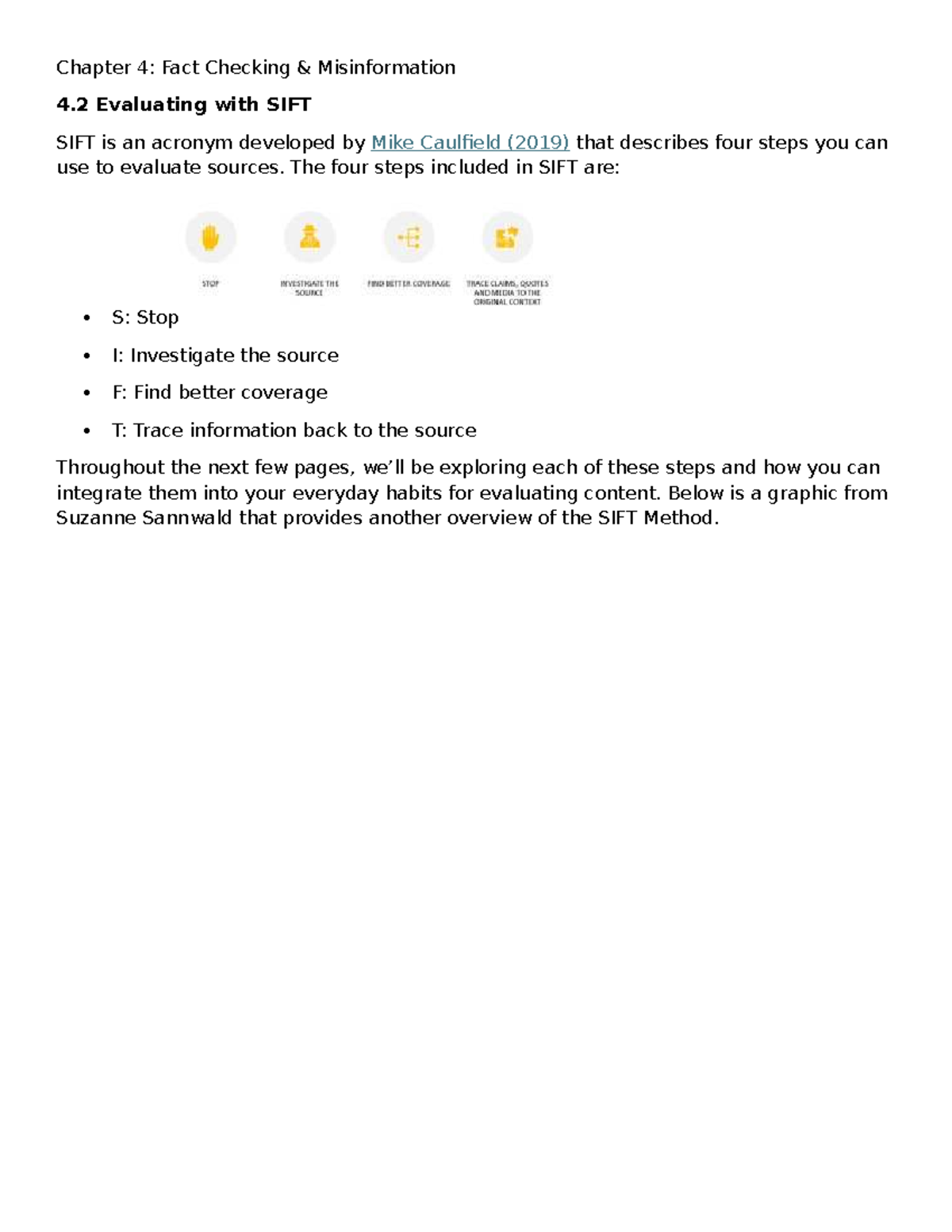 Chapter 4: Evaluating Misinformation with SIFT Method - Studocu