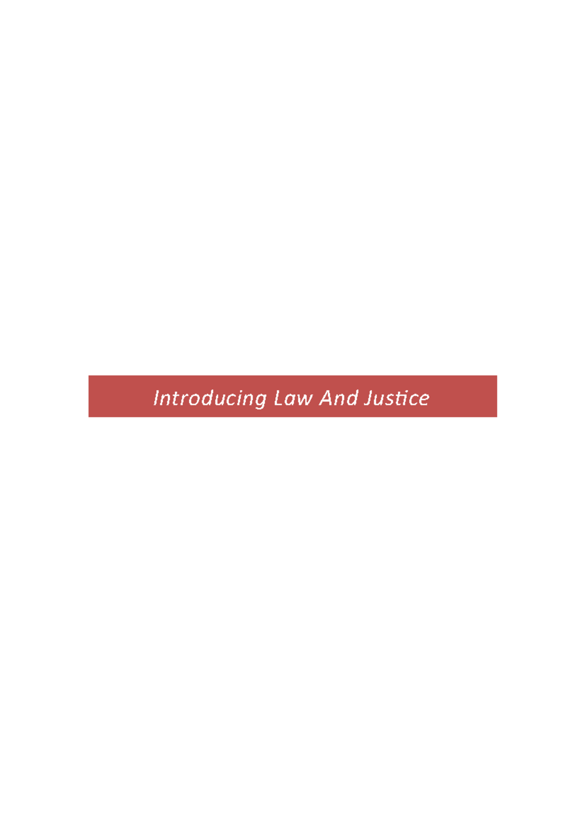 Introducing Law And Justice Notes 1 - Introducing Law And Jusice ...
