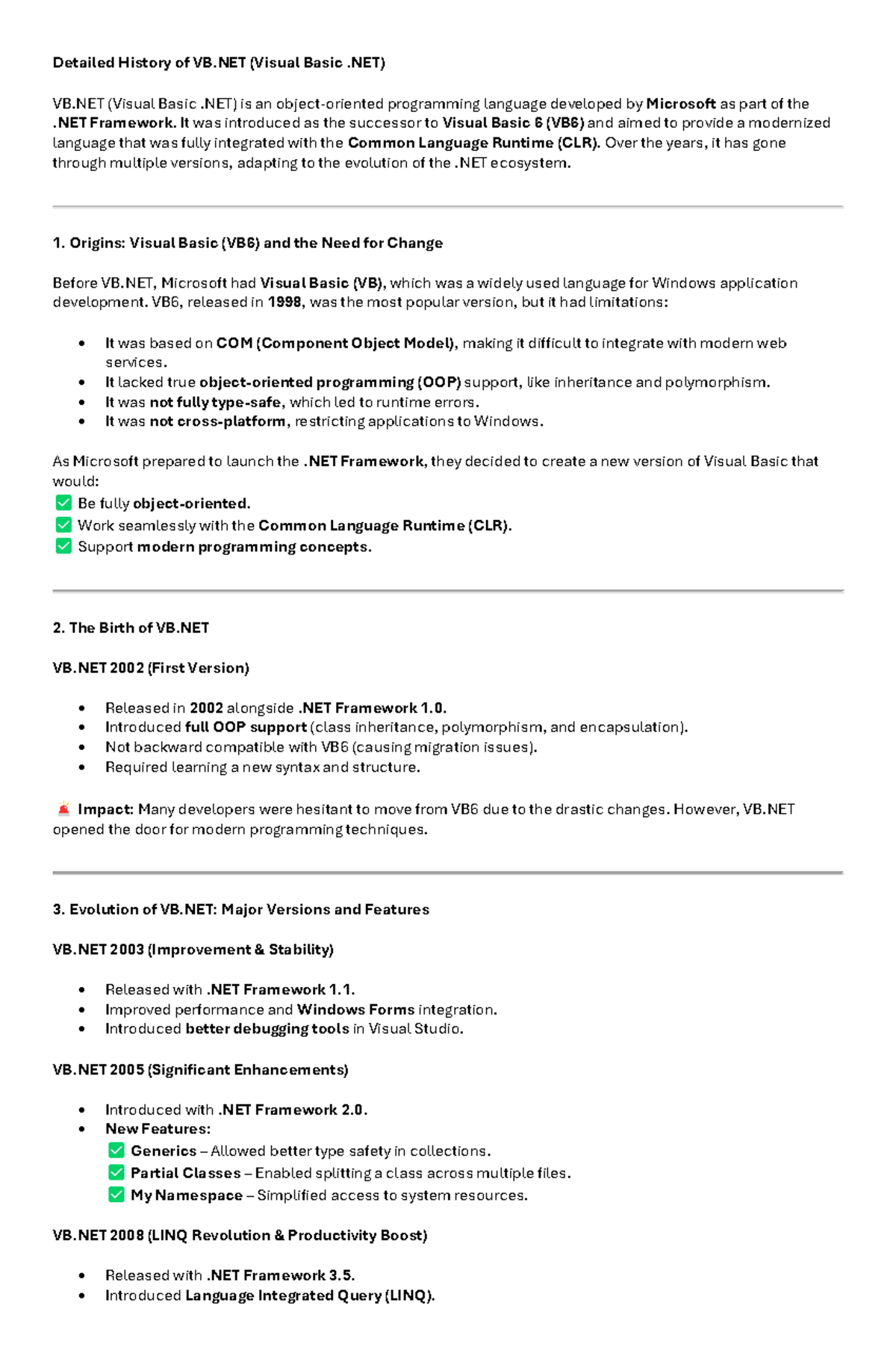 VB.NET Evolution: From VB6 to Modern Programming Techniques - Studocu