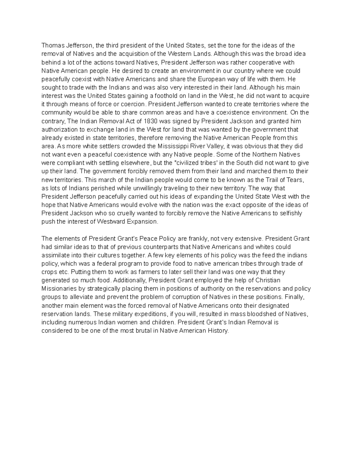 Native american studies exam questions - Thomas Jefferson, the third ...