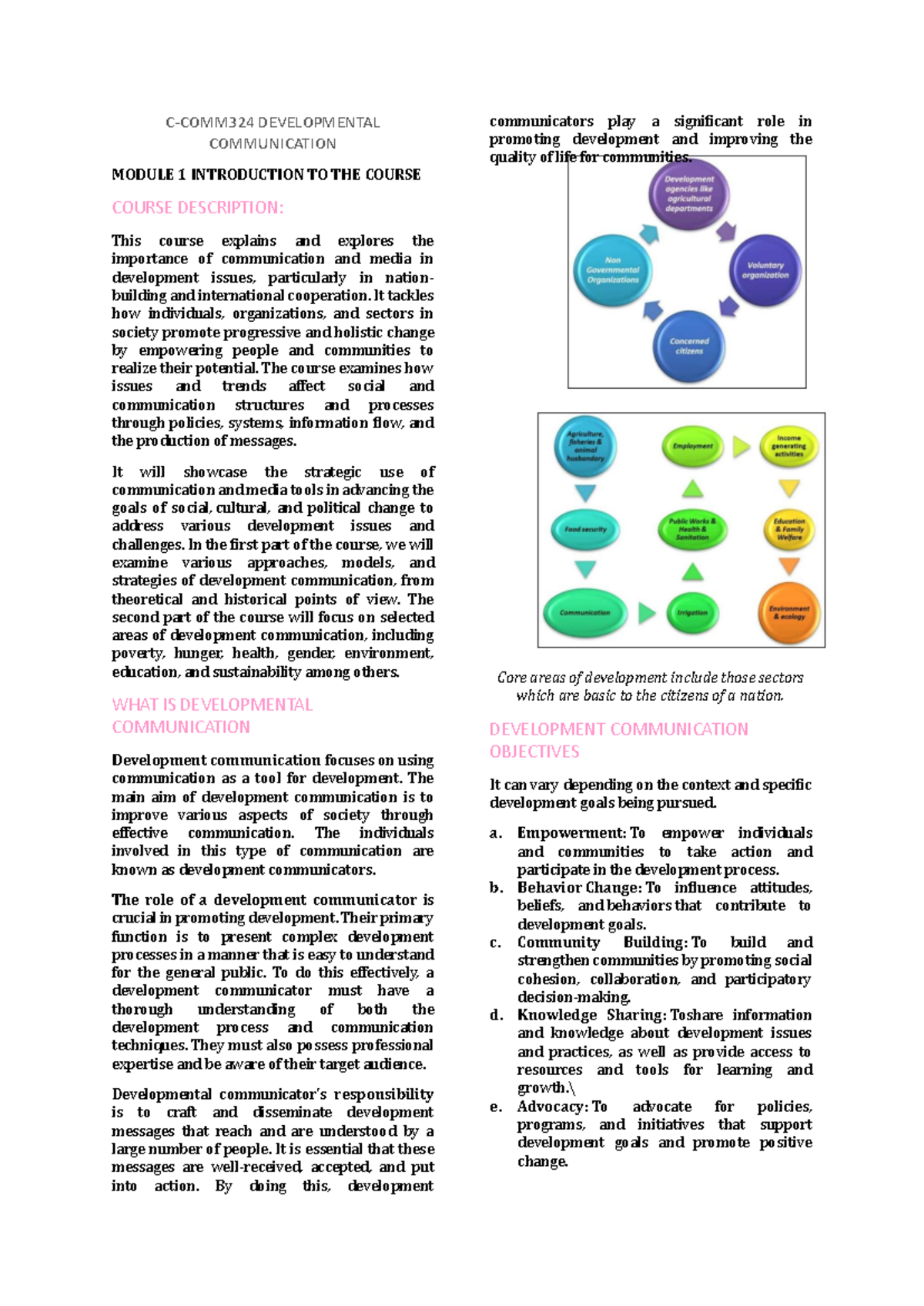 C-COMM324 Dev. Communication Module 1: Course Overview & Objectives ...