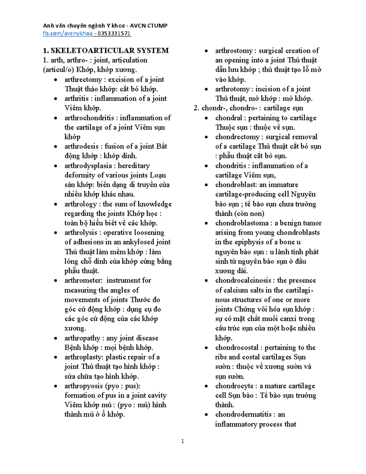 Terminology in Medical English AVCN CTUMP: Prefixes and Suffixes - Studocu
