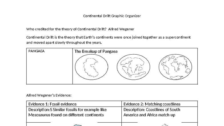 209PC(L) Continental Drift Graphic Organizer done - Continental Drift ...