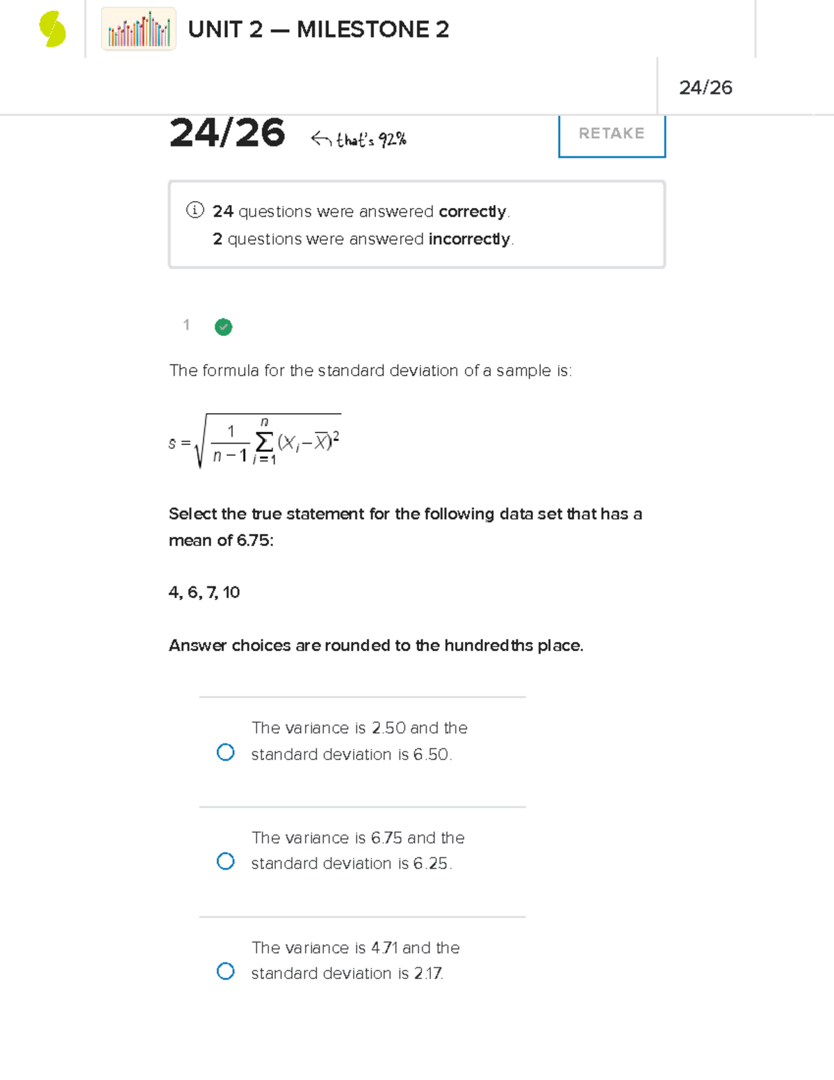 Data Representation and Distribution: Unit 2 Milestone Assessment - Studocu