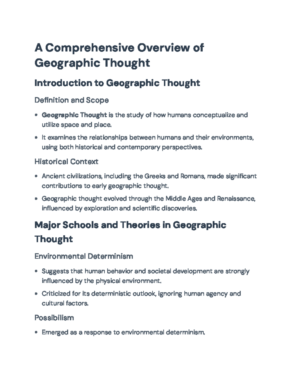 Introduction to Geographic Thought: Key Theories and Applications - A ...