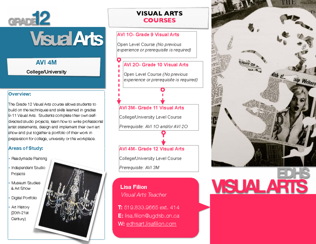 AVI 4M Visual Arts Course Overview and Studio Projects - Studocu