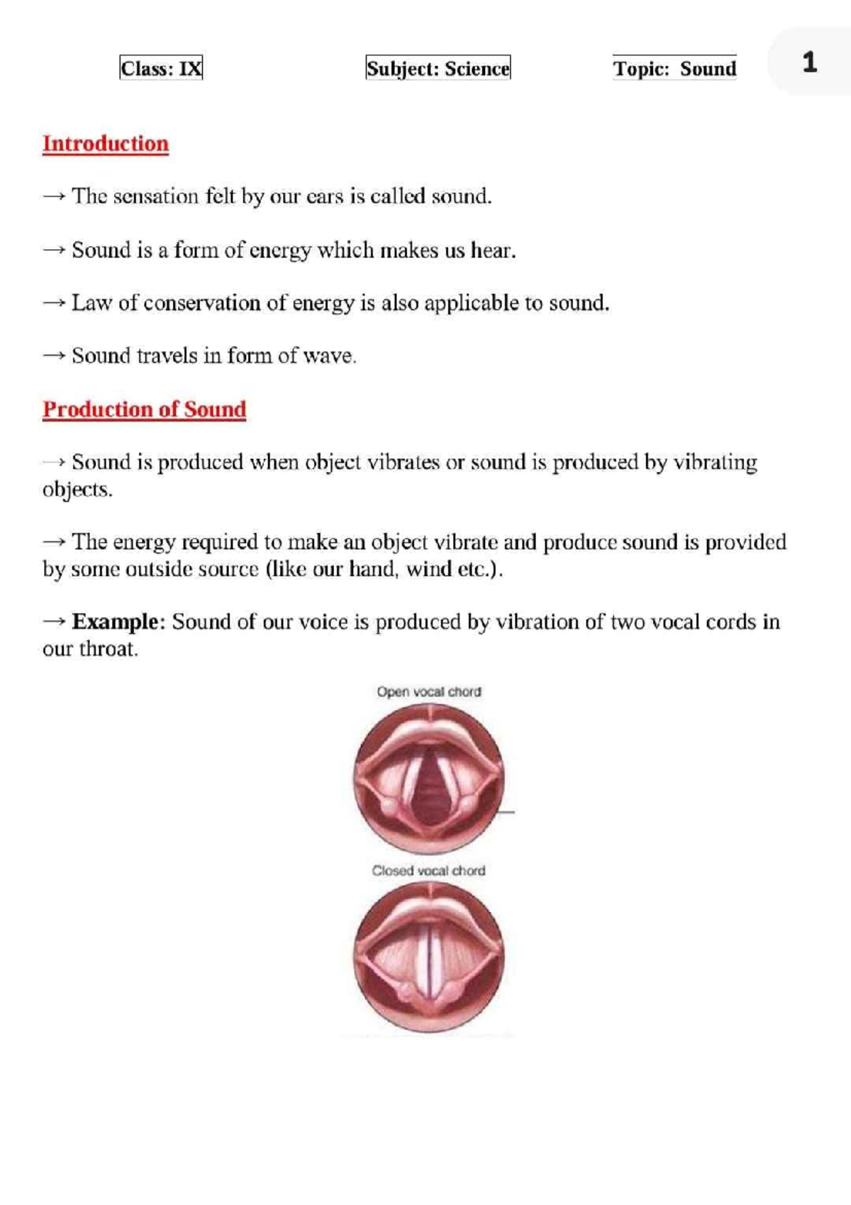 Science IX: Chapter on Sound - Concepts and Characteristics - Studocu