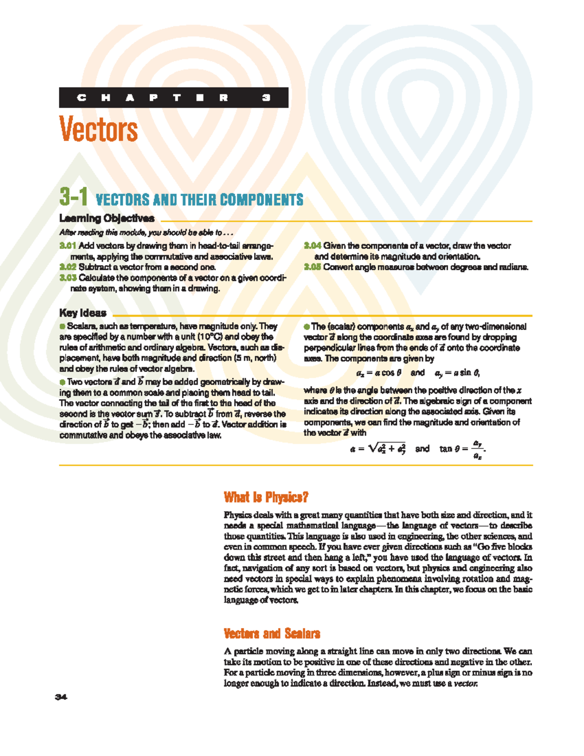 CHAPTER 3 - Vectors and Their Components: Learning Objectives and Key ...