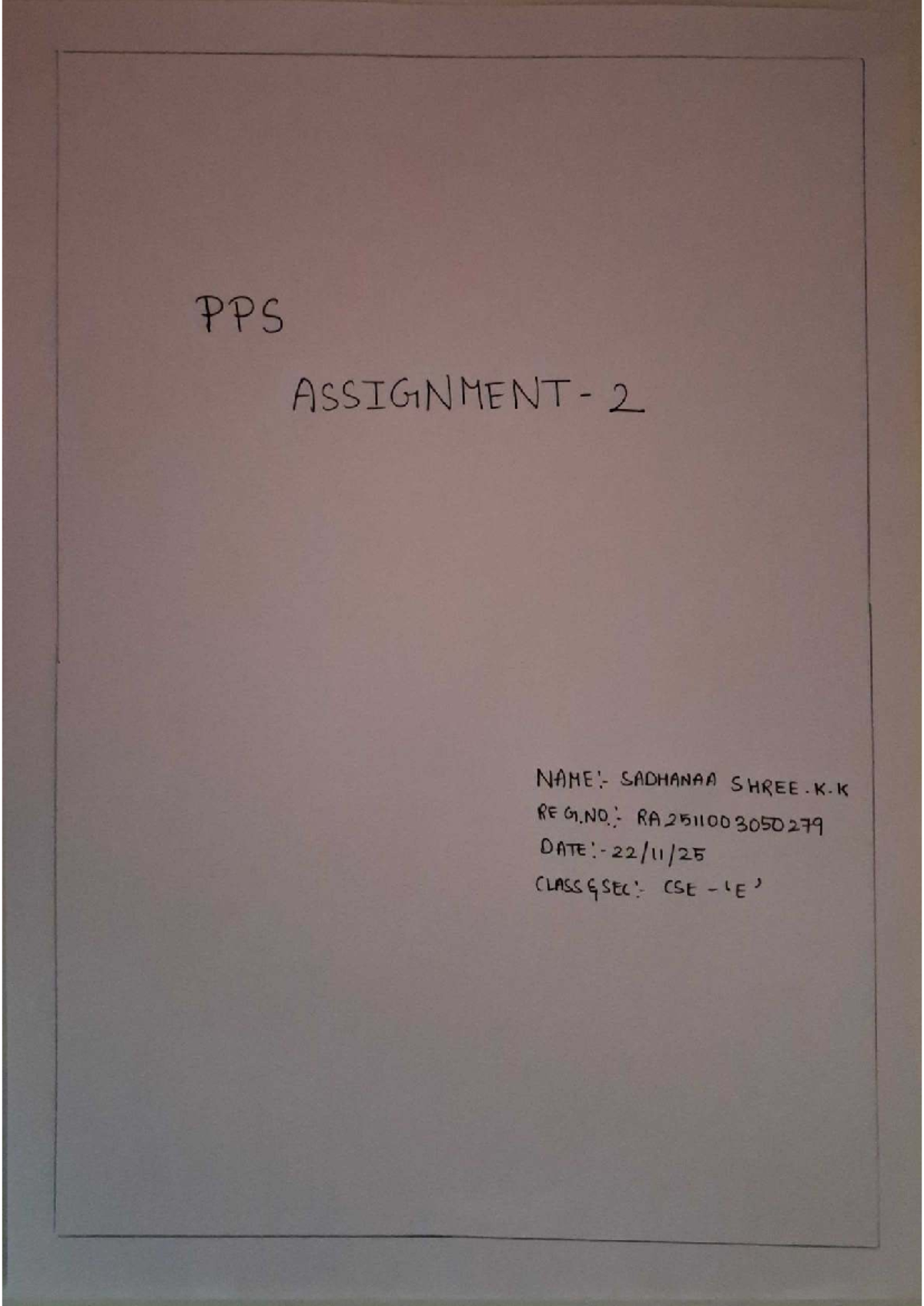 PPS 2 Assignment 2 - Key Concepts and Functions in C Programming - Studocu