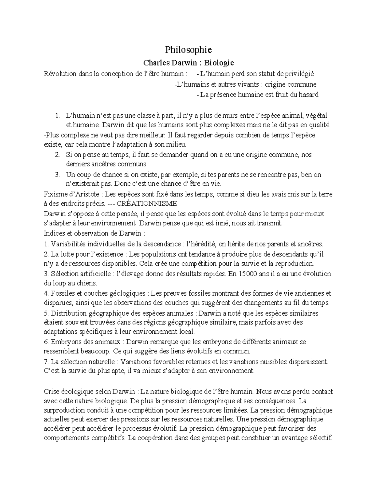 Philosophie de Darwin, Marx et Freud : Évolution et Crise Écologique ...