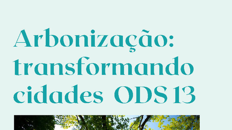 ODS 13: Apresentação de Trabalho sobre Sustentabilidade e Cidades - Studocu