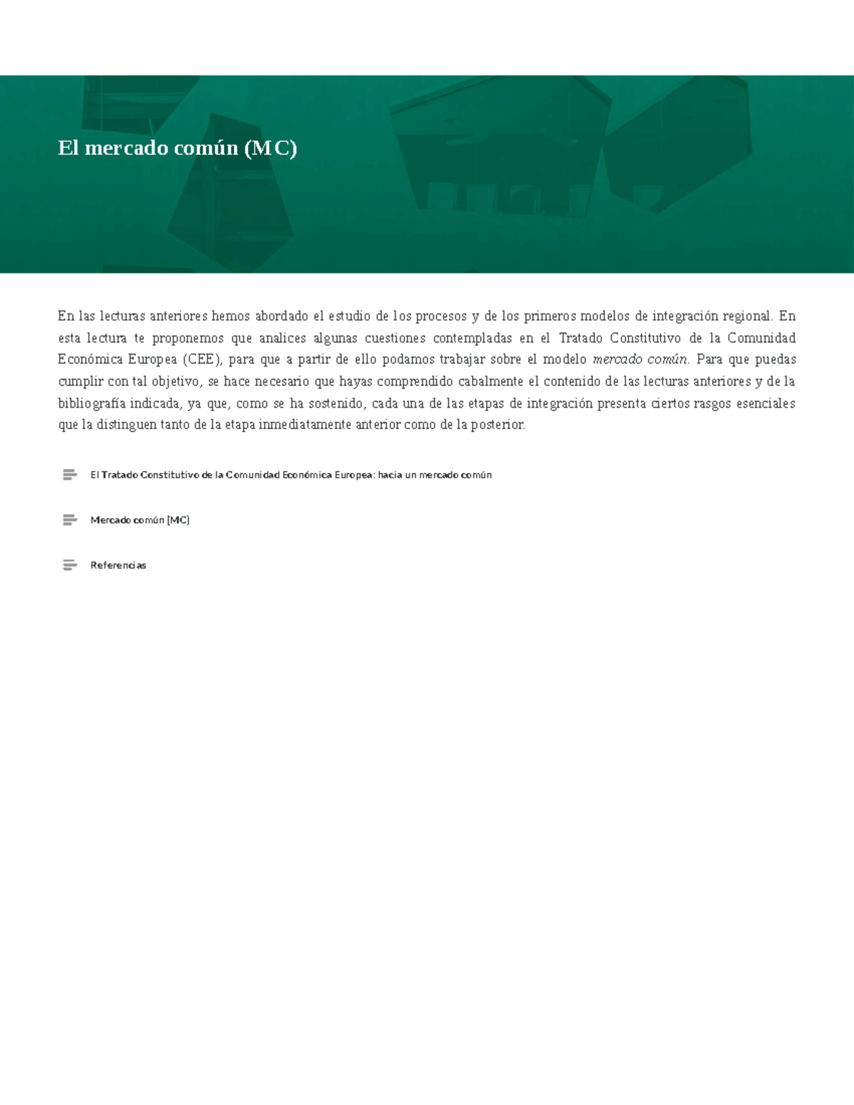 Lección 1-3: Análisis del Mercado Común (MC) y la CEE - Studocu