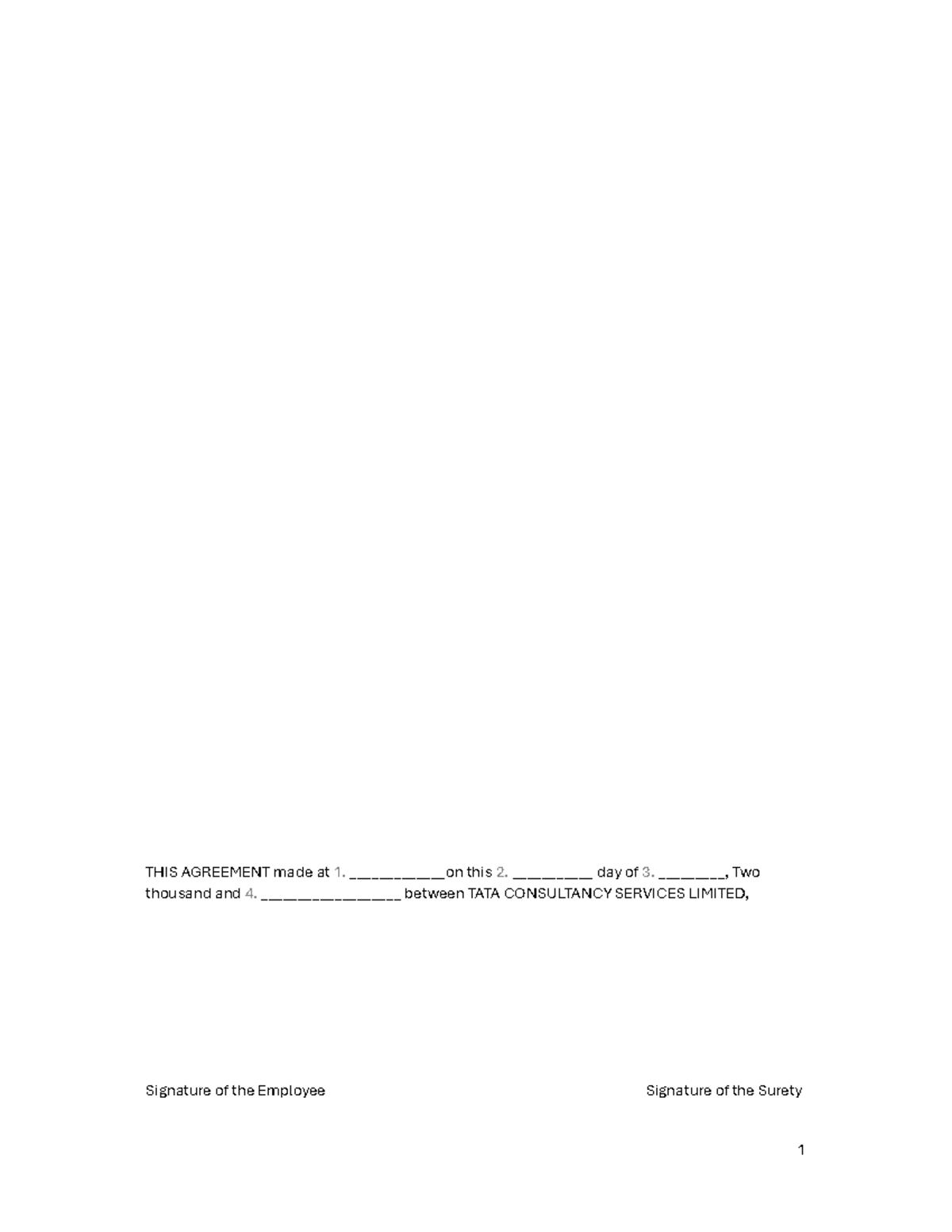 Service Agreement TCS - Employee and Surety Responsibilities - Studocu