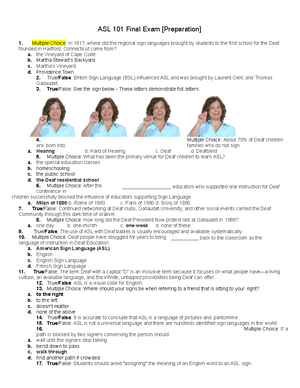 ASL Convo: Favorite Numbers and Family Questions - Studocu
