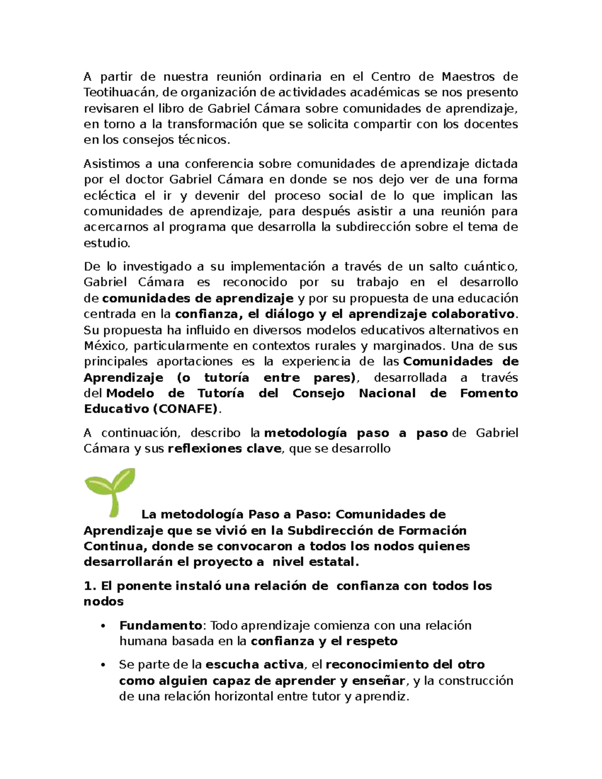 Narrativa de Nodos: Comunidades de Aprendizaje y Metodología de Gabriel ...