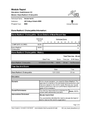 HAROLD STEVENS- HEART FAILURE - Module Report Achieved Intervention ...
