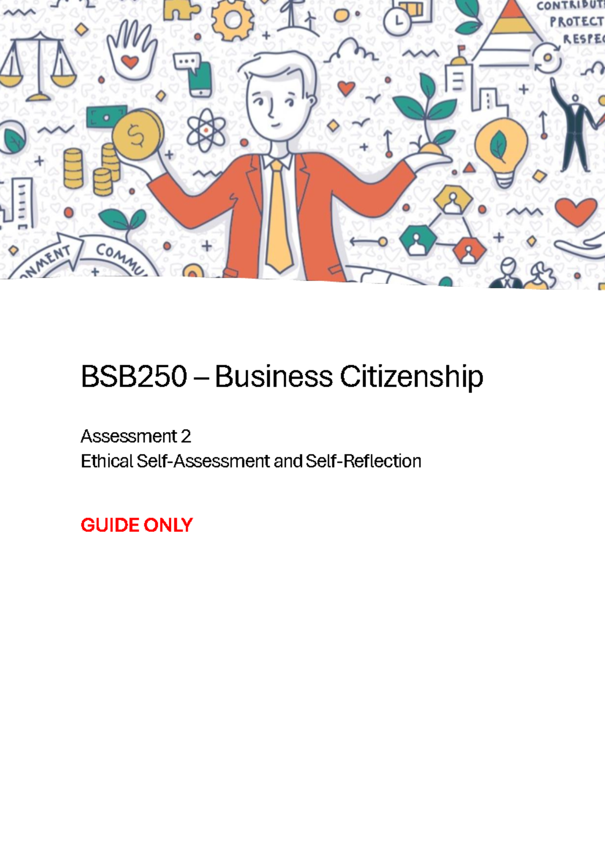 BSB250 Assessment 2: Ethical Self-Assessment & Code of Ethics Guide ...