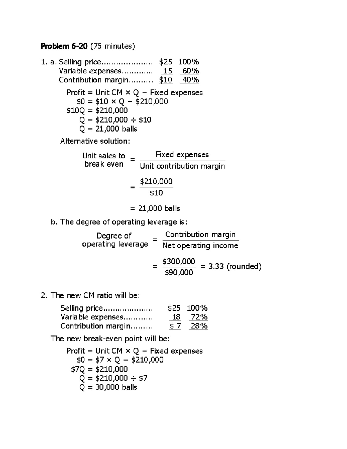 CB2101 202122 A Exercise Questions Chapter 6 - Introduction to ...