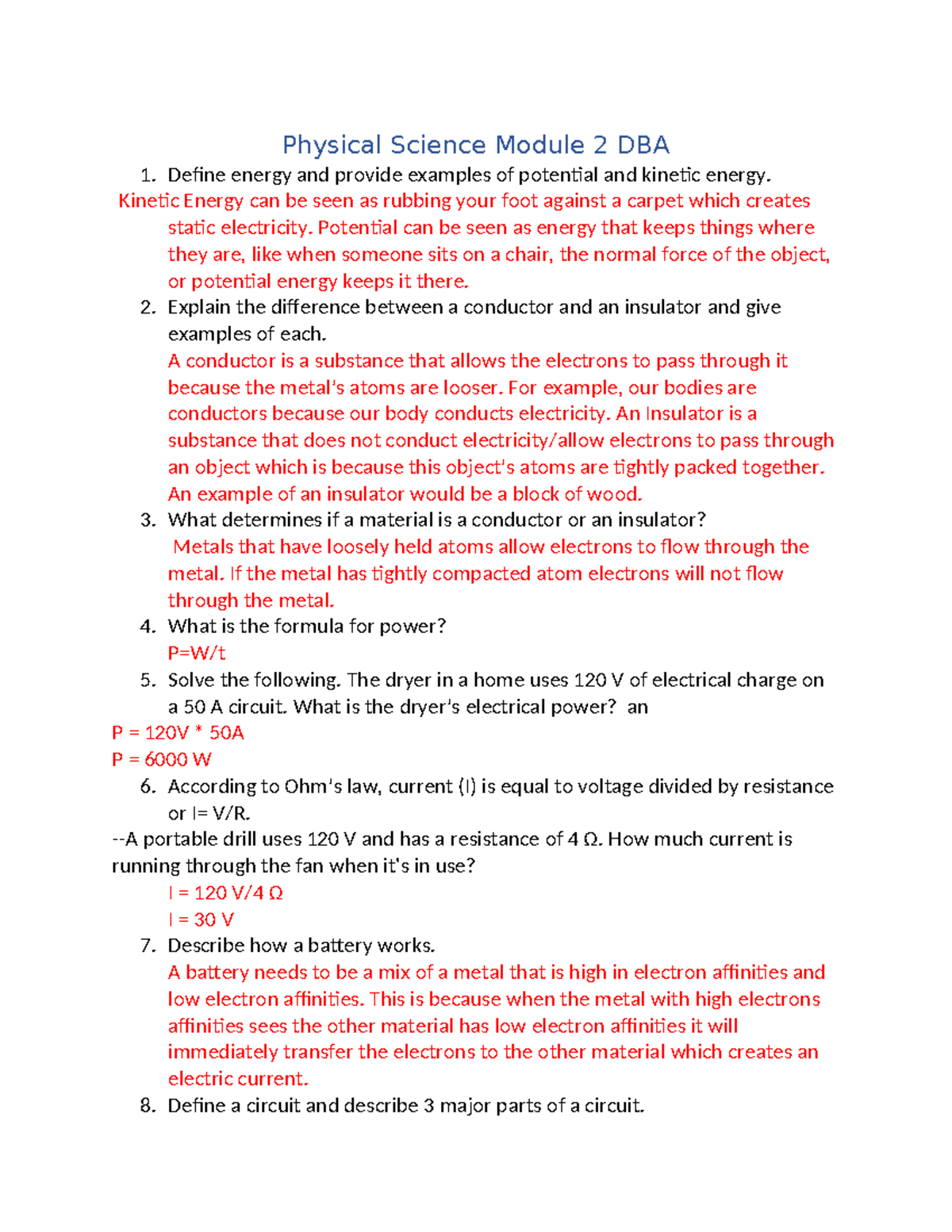 PS - 2.07 Physical Science Module 2 DBA Study Guide - Studocu