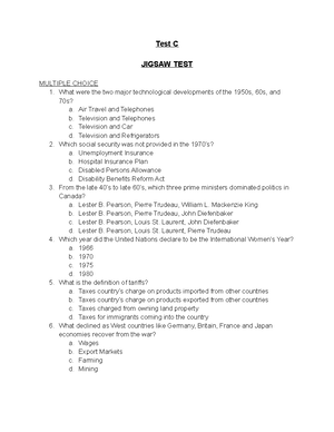 Canadian History - Grade: 11 - High School - Canada - Studocu