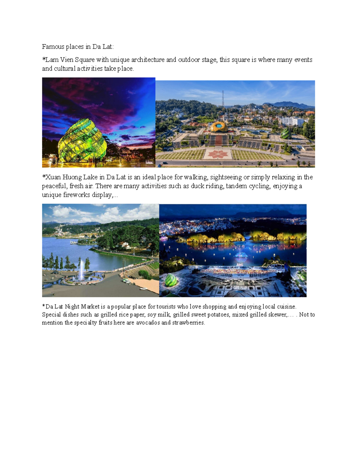Exploring Famous Places in Da Lat - Homework Assignment - Studocu