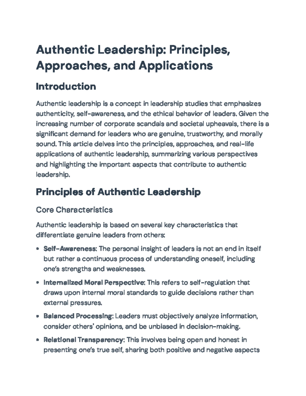Authentic Leadership Development: Key Components & Influences in ...