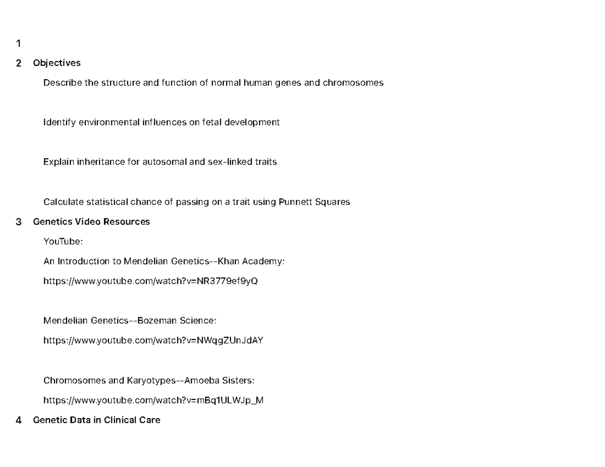 Genetics & Environmental Influences: Key Concepts Overview F.24.1 - Studocu