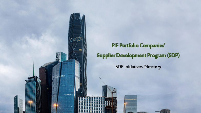 230501 SDP Initiatives Directory v8 ENG PS Hub Publish v2 - Classification: Public PIF Portfolio ...