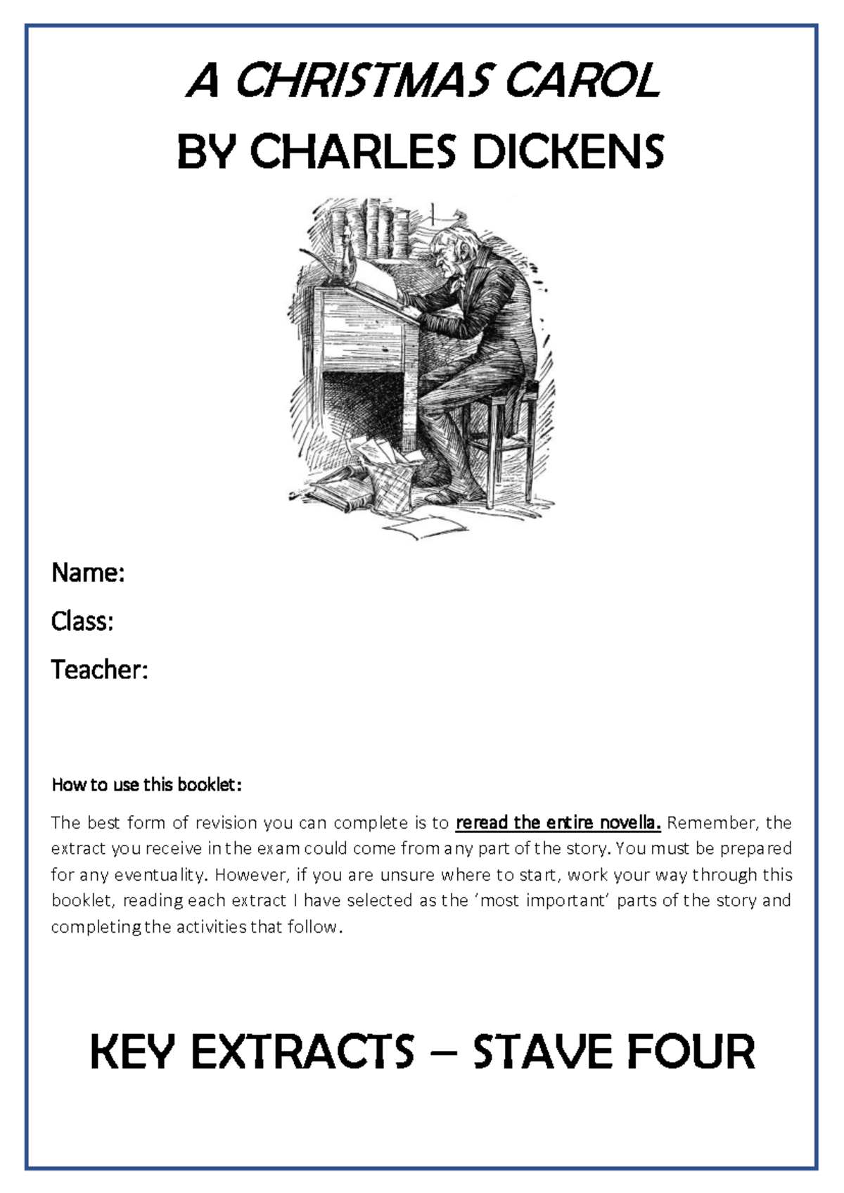 Key Extracts for Stave Four: A Christmas Carol Revision Guide - Studocu