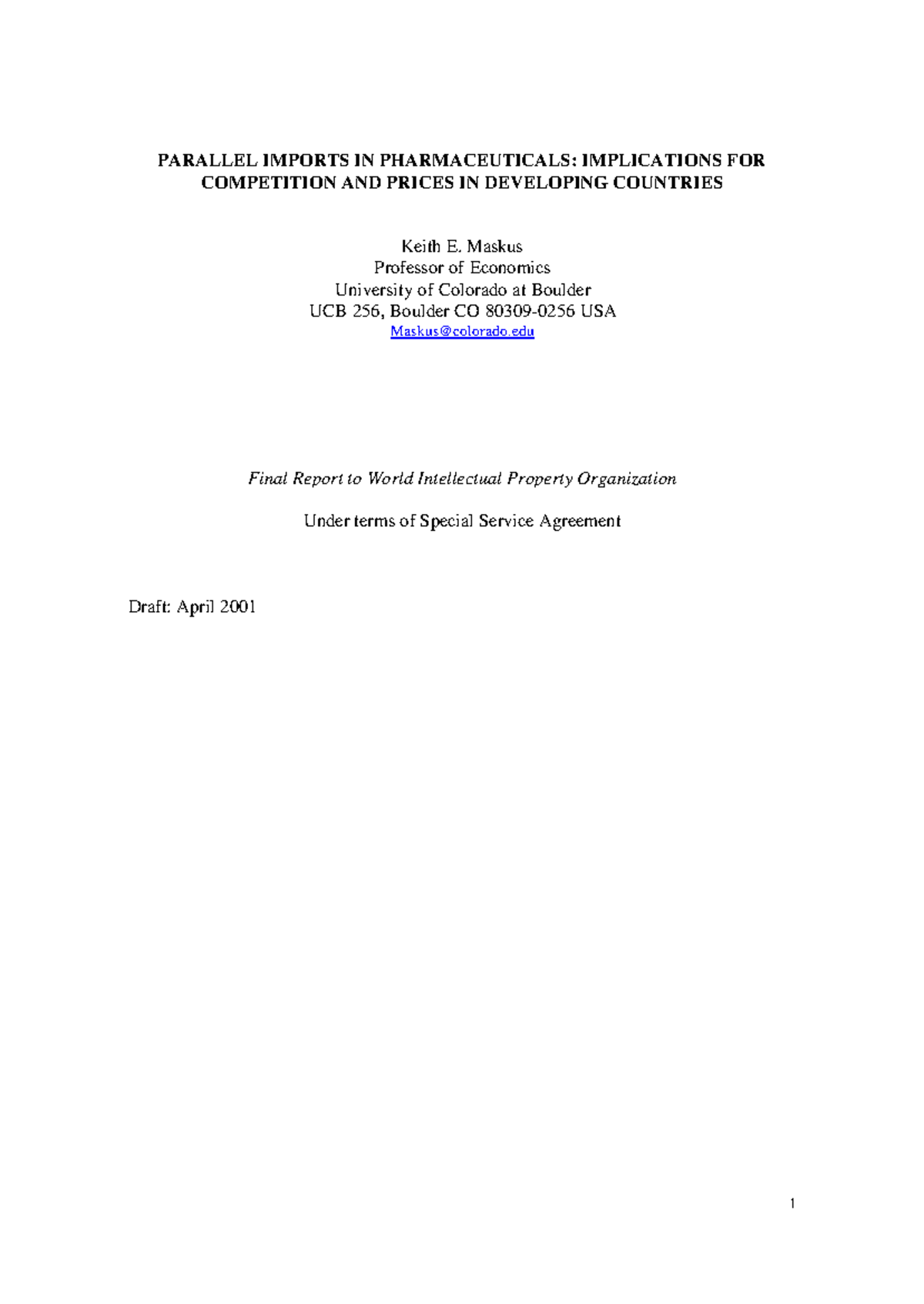 DEFEND Proposal: Access to Essential Drugs in Developing Countries ...