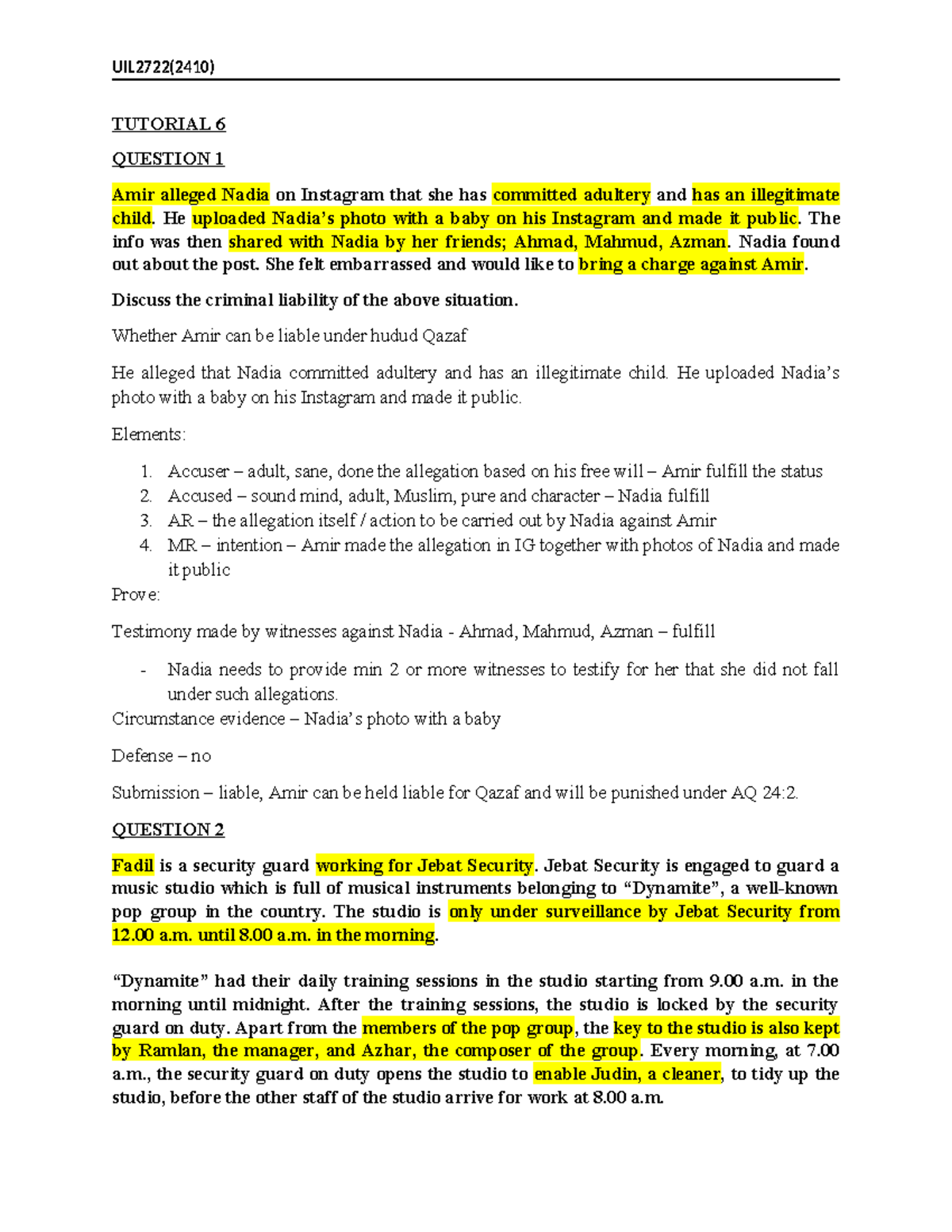 UIL2722(2410) Tutorial 6: Criminal Liability in Social Media ...
