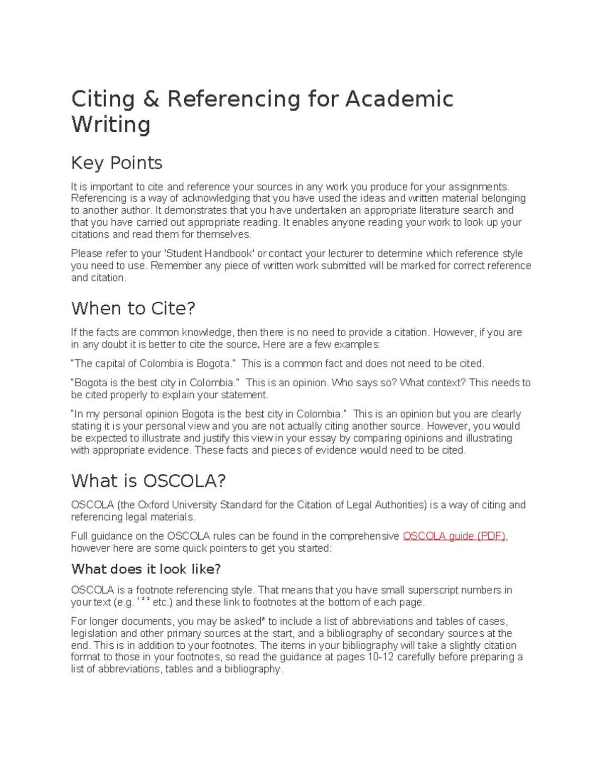 Citing & Referencing in Academic Writing: Key Points & OSCOLA Guide ...