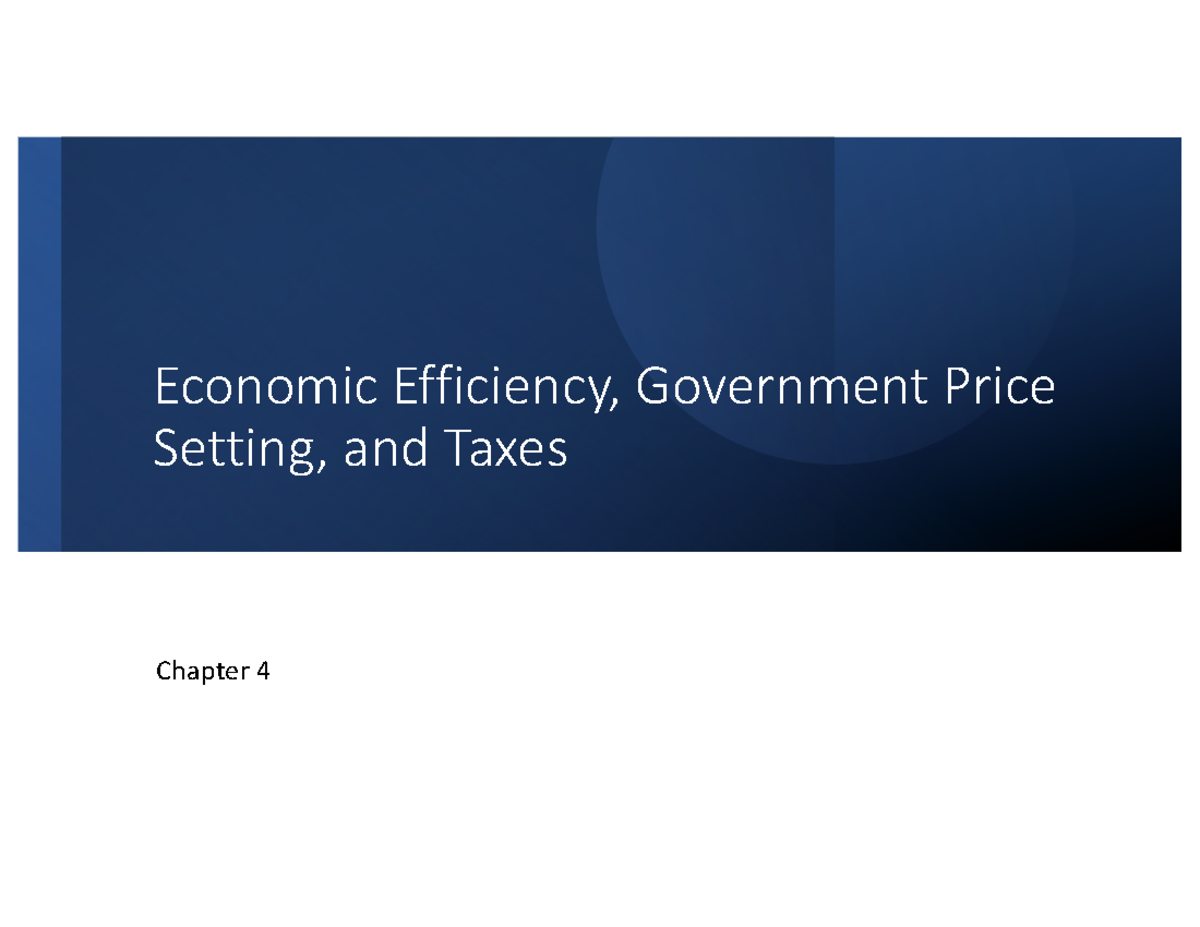 Economic Efficiency & Price Setting: Key Concepts (ECO 101) - Studocu