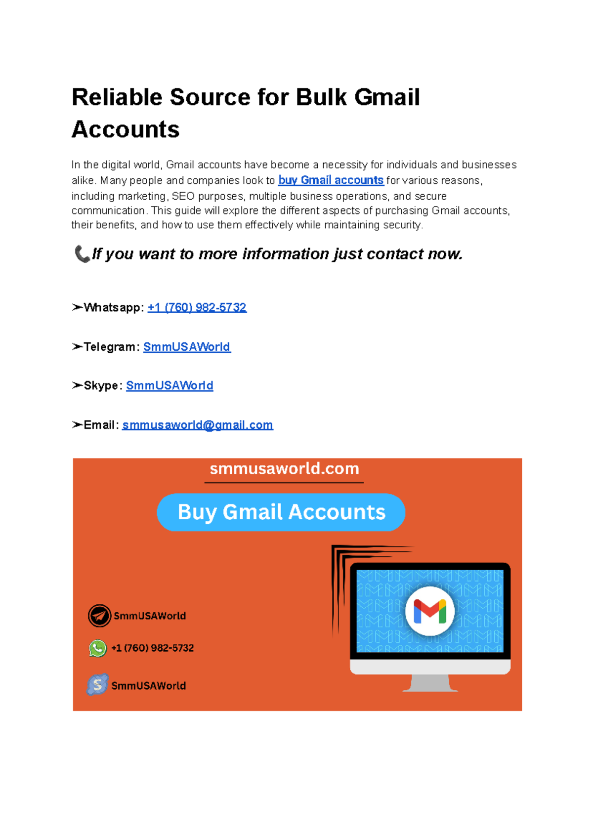 Reliable Source for Bulk Gmail Accounts - Reliable Source for Bulk ...