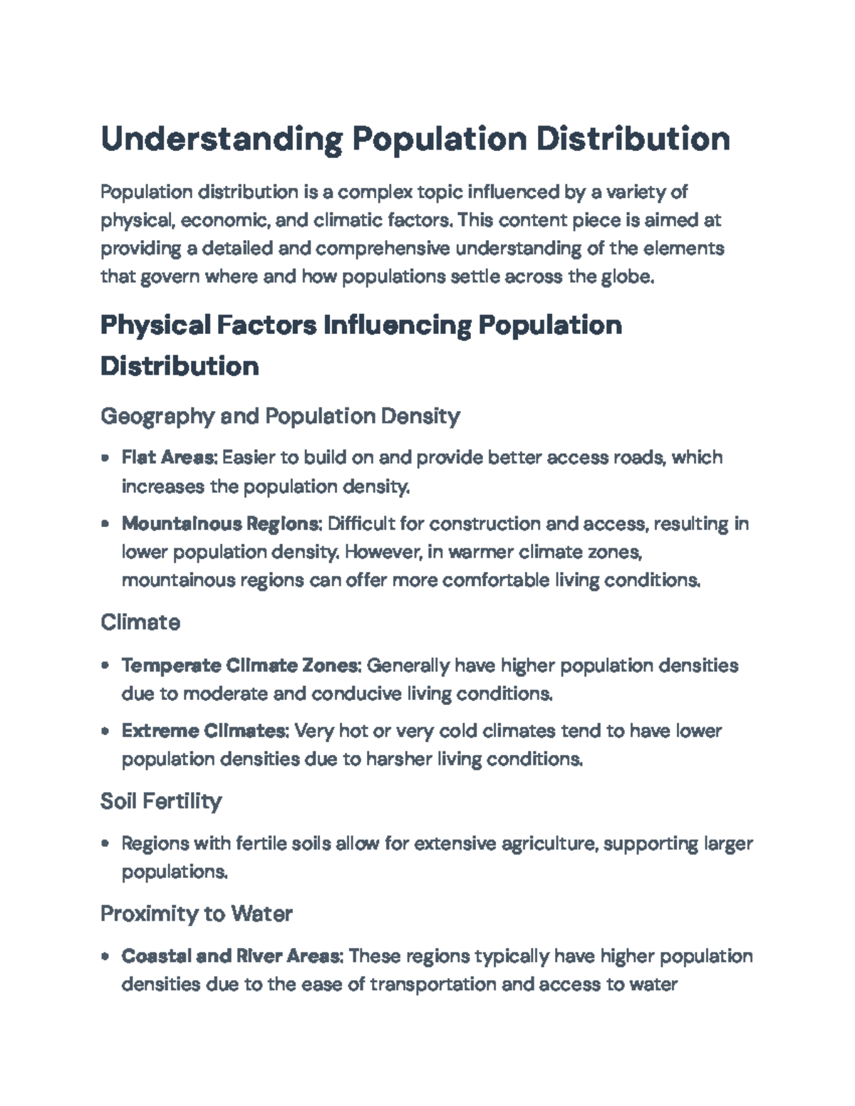 Understanding Population Distribution: Factors Influencing Density ...