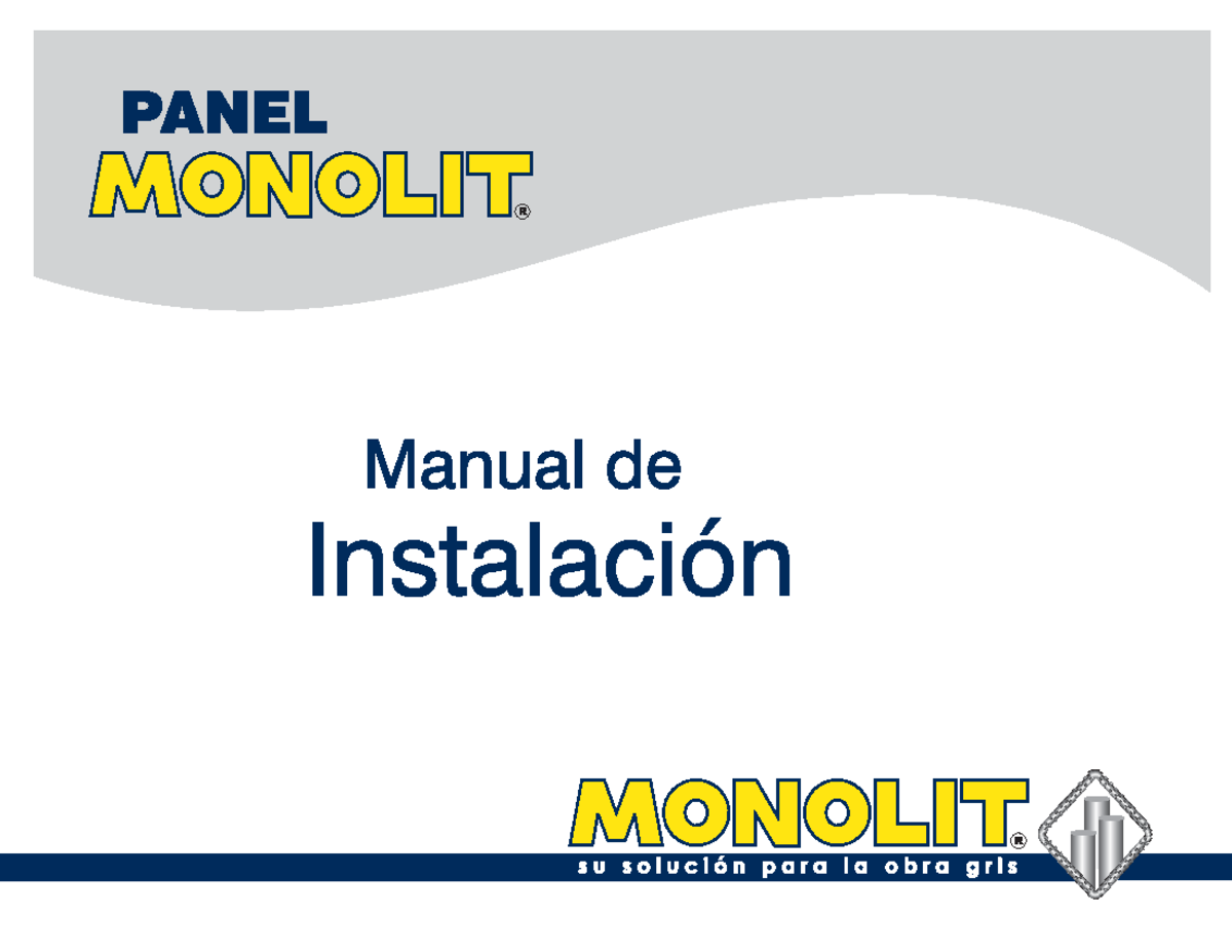 Guía de Instalación del Panel MONOLIT para Construcción - Studocu