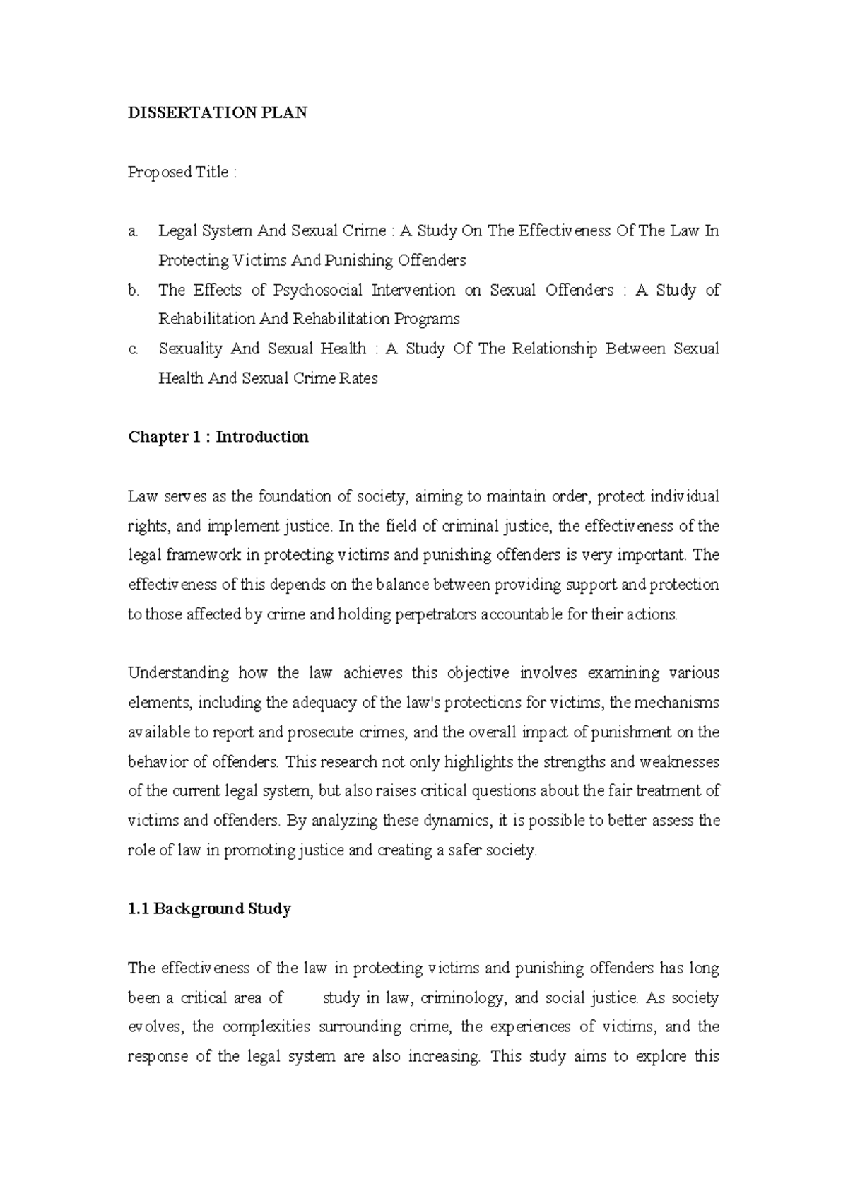 Dissertation PLAN - Hopeful helpful - DISSERTATION PLAN Proposed Title ...